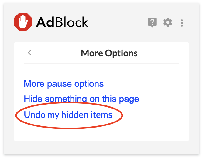The AdBlock hiding wizard blocked too much – AdBlock